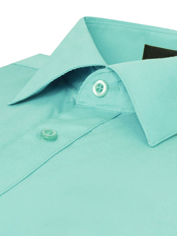 Men's Premium Long Sleeve Formal Button Up Slim Fit Solid Color Dress ...