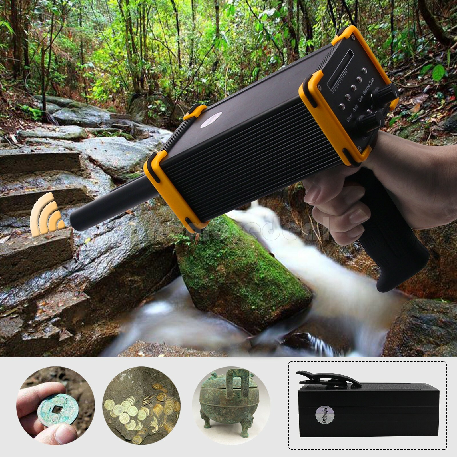 mini GR100 Long Range Gold Metal Detector Finder for Silver Gold dl45 ...