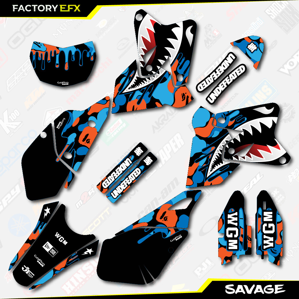 Blue Orange Savage Graphics Kit fit Suzuki DRZ400SM Drz400s drz400 ...