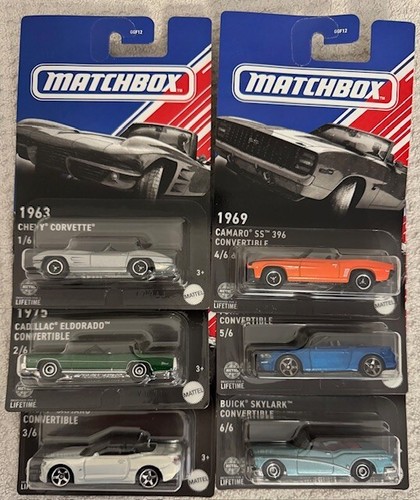 Matchbox 2024 American Convertibles Complete 6-Car Set - Mustang Camaro ...