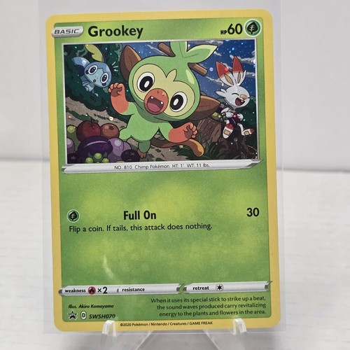 Grookey - SWSH070 Sword & Shield Black Star Promo Card - NM - POKEMON ...