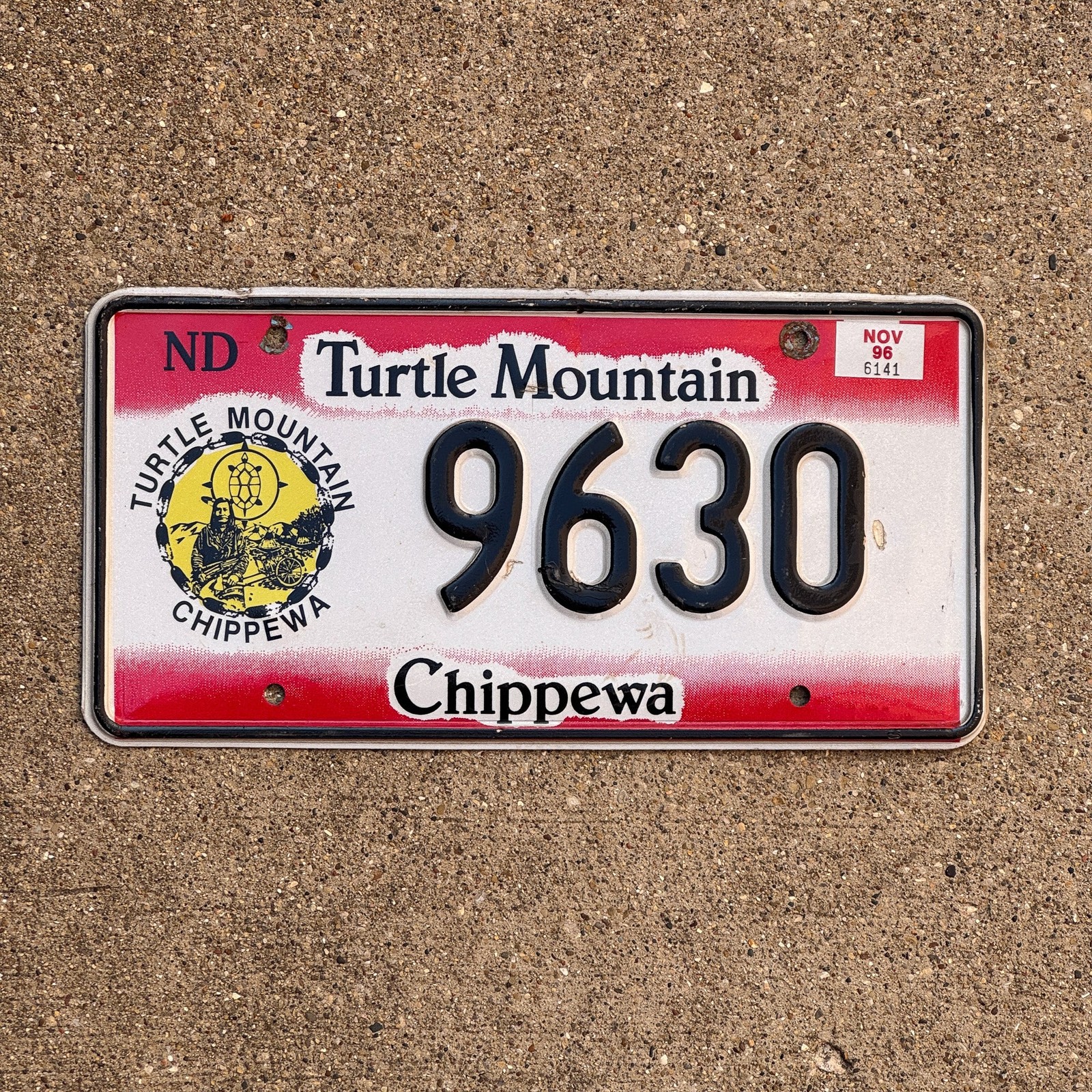 1996 North Dakota Turtle Mountain Chippewa License Plate Auto Tag ...