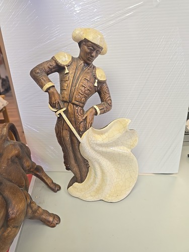 VINTAGE MCM Treasure Craft Matador and Bull Ceramic Statues Figures ...