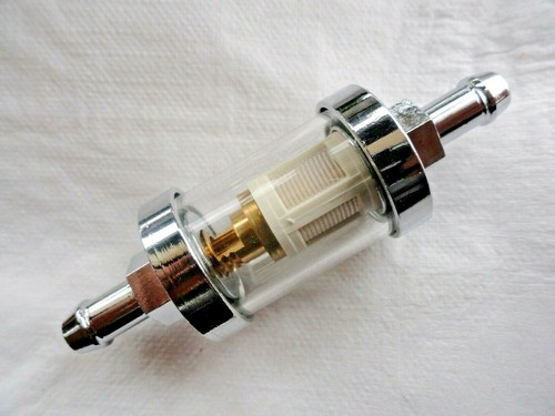 FUEL GAS Filter 1/4" I.D fuel line WASHABLE CLEAR Gas Filter Glass ...