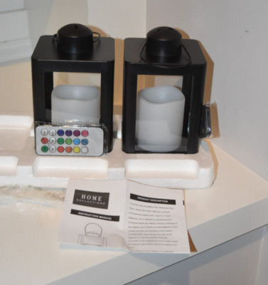 Home Reflections S/2 Mini Lanterns with Remote Black | eBay