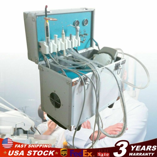 Portable Dental Delivery Unit with Air Compressor Handpiece Kit 4 Hole ...
