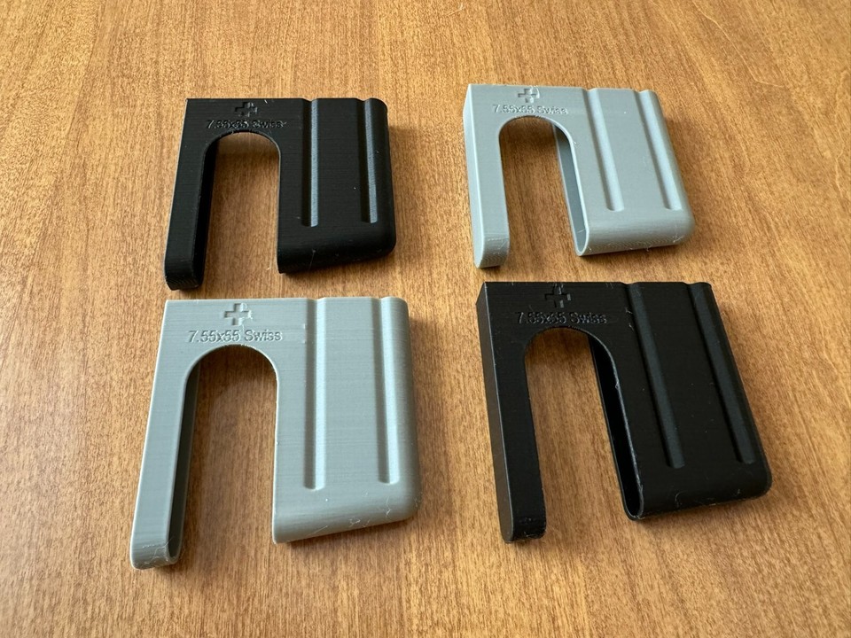 K31 Charger / Stripper Clip for 7.55x55 Swiss - Pack of Four (Black ...