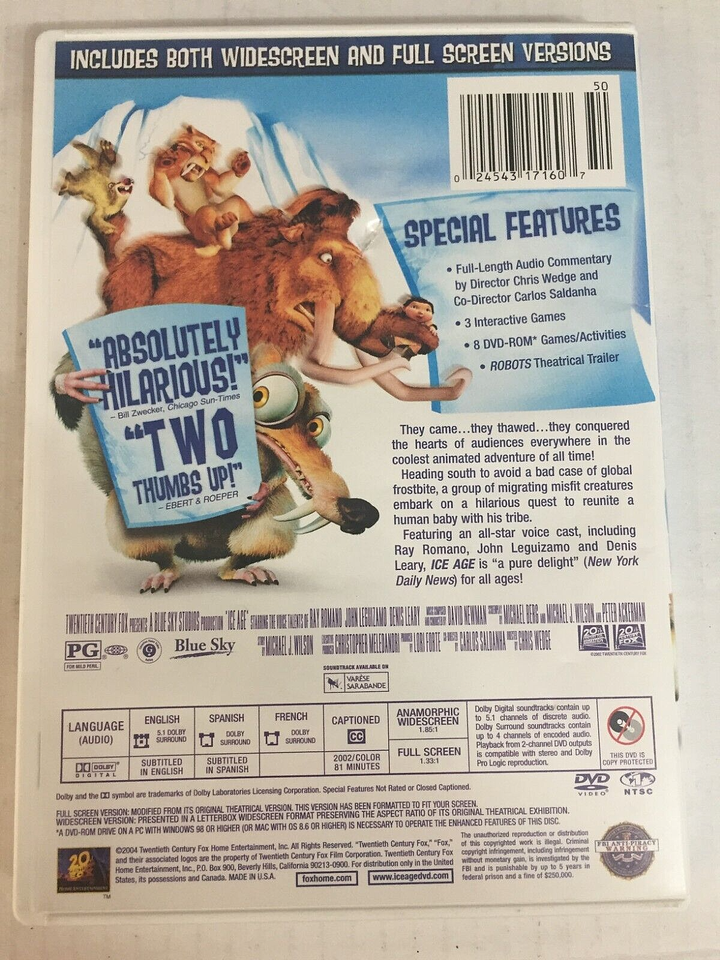 Ice Age /PG/ DVD Ships Same Day With Tracking | eBay