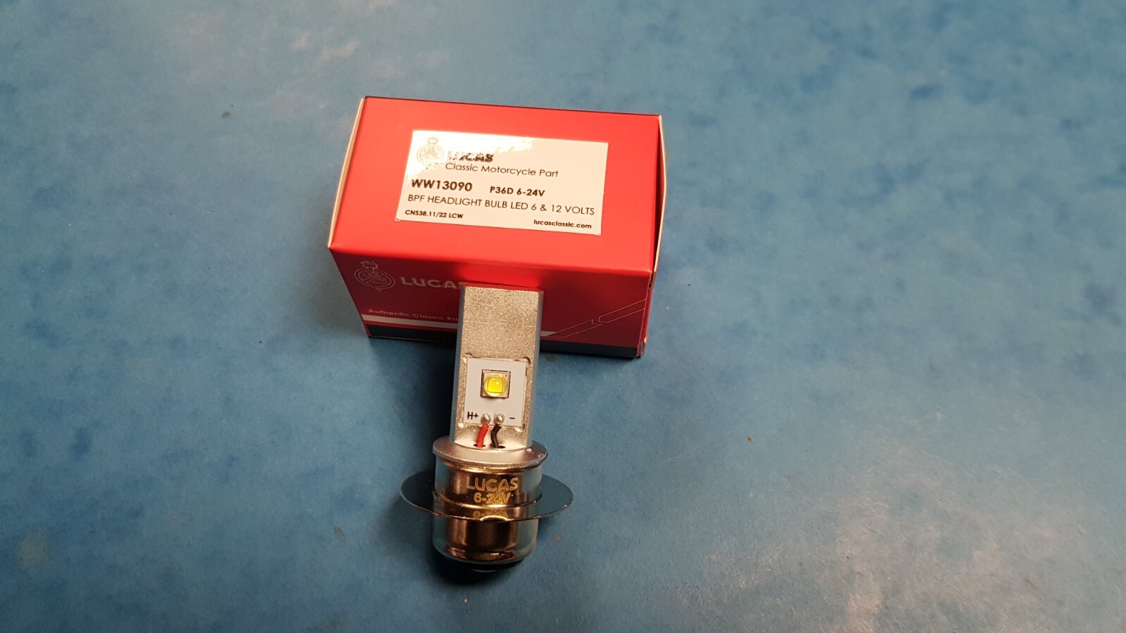 LUCAS BFP LED HEADLIGHT BULB 6 AND 12 VOLT P36D 1950-79 BSA TRIUMPH ...