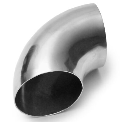90-Degree Elbow Pipe 3" Diameter Tube Stainless Steel 3" Bend Radius ...