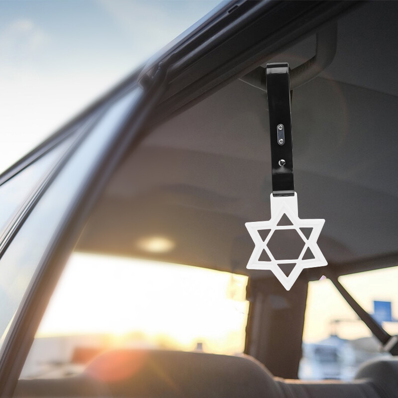 Car Accessory JDM 6 STAR TSURIKAWA White Ring Handle Strap PVC Black X1 ...