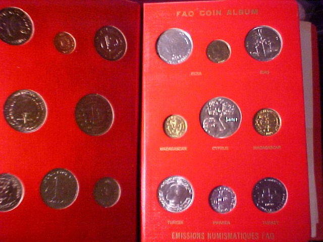 FAO ALBUM 1 RED 52-COIN INCLUDING $4 UNC ISLAND COINS GRENADA ANTIGUA ...