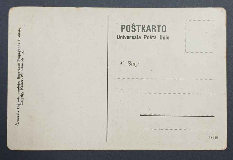 ESPERANTO postcard esperanto Propaganda Institute greetings because day ...