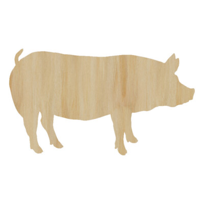 Pig Laser Cut Out Wood Shape Craft Supply- Wood Craft Cutout Pig Cutout ...