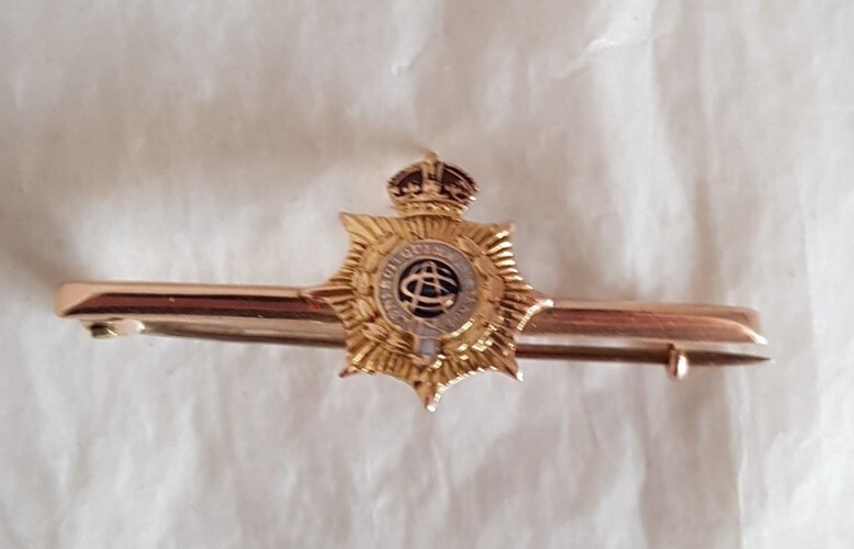 Antique 9ct Yellow gold bar brooch. "The Army Service Corps. " | eBay UK