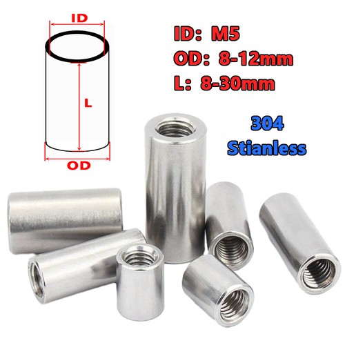 M5 304 Stainless lengthen Round Nuts Standoff Spacers Pillar Female ...