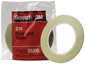 3M Scotch Fine Line Tape 218 Green - 3/32 in yd 4.7 mil - 70016026653 ...