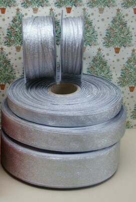 Silver Ribbon Berisfords Metallic Ribbon 3mm 7mm 15mm 25mm 40mm | eBay