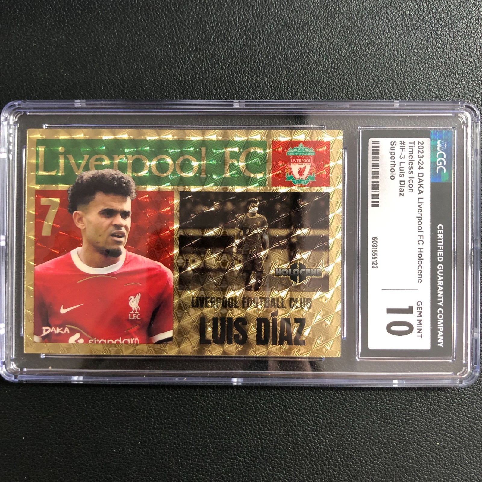2023-24 Daka Liverpool FC Holocene Timeless Icon Luis Diaz Superholo 1/ ...