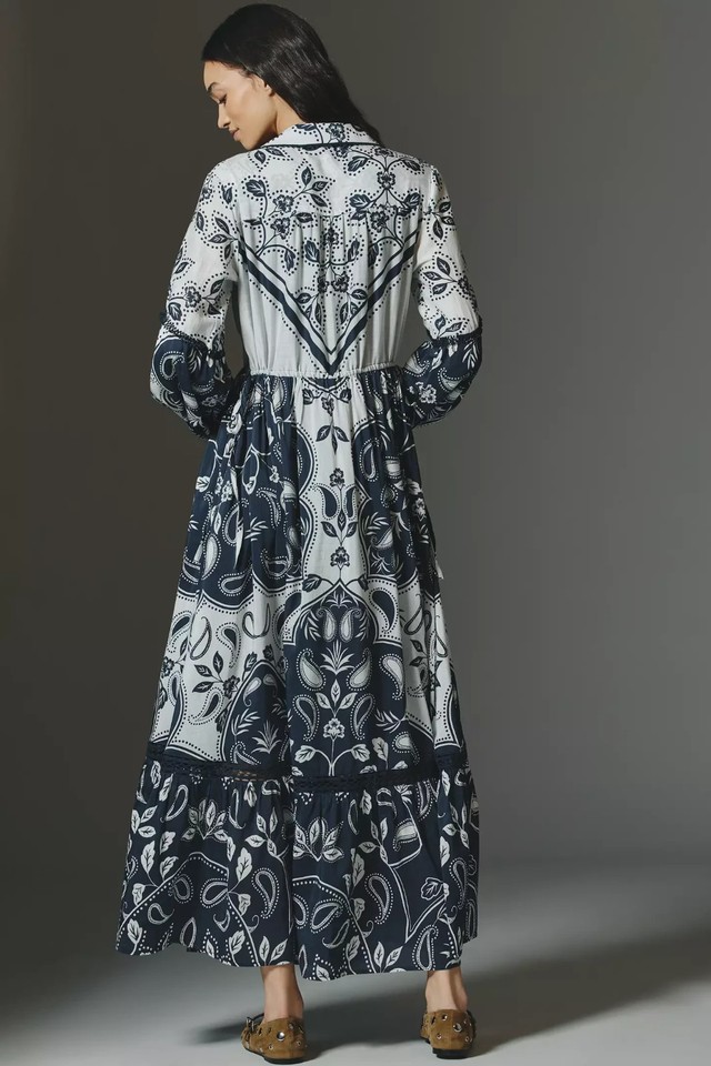 Anthropologie - The Eleanora Printed Buttondown Midi Shirt Dress - Free ...