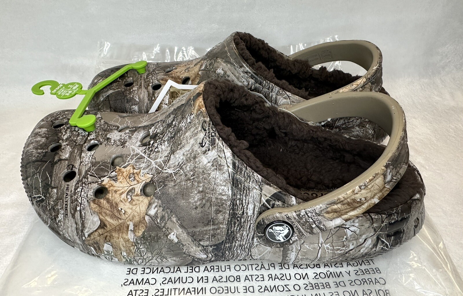 Crocs Classic Lined Realtree Edge Camo Clog 205377-280 Chocolate M7 W9 ...