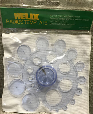 Vintage Helix Radius Template Tool 1/32 to 1/2 Stock No. L8601 | eBay