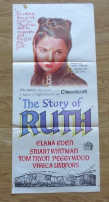 THE STORY OF RUTH ORIGINAL 1960 DAYBILL FILM MOVIE CINEMA POSTER Stuart ...
