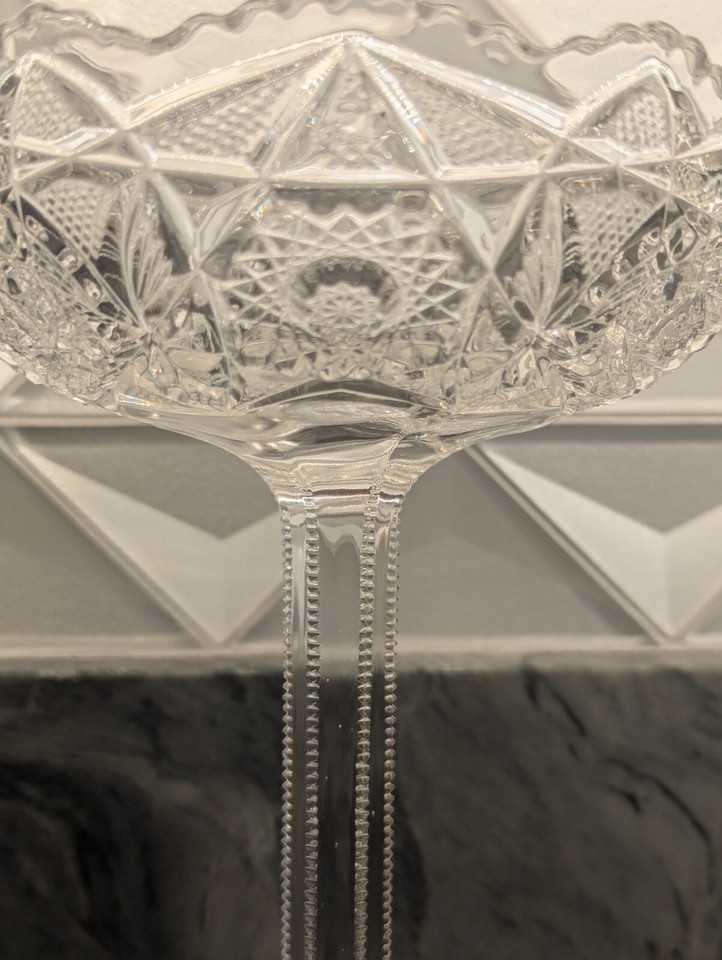 Antique 1880's Pressed Glass Compote Or Candy Dish, Amazing Detail & Reflections | eBay