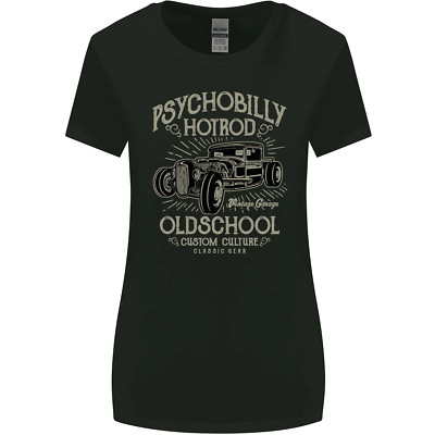 T-Shirt Femme Psychobilly Hotrod Hot Rod Dragster À Coupe Plus Large | eBay