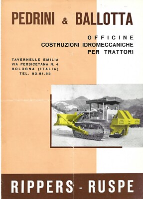 Depliant Pedrini & Ballotta Ruspe Ripper - Tavernelle Emilia anni '60 ...