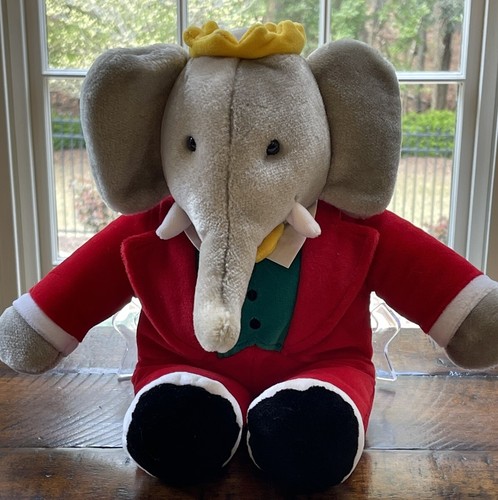 Vintage Gund Babar the Elephant Plush 1988 Macys 14” Holiday Stuffed ...