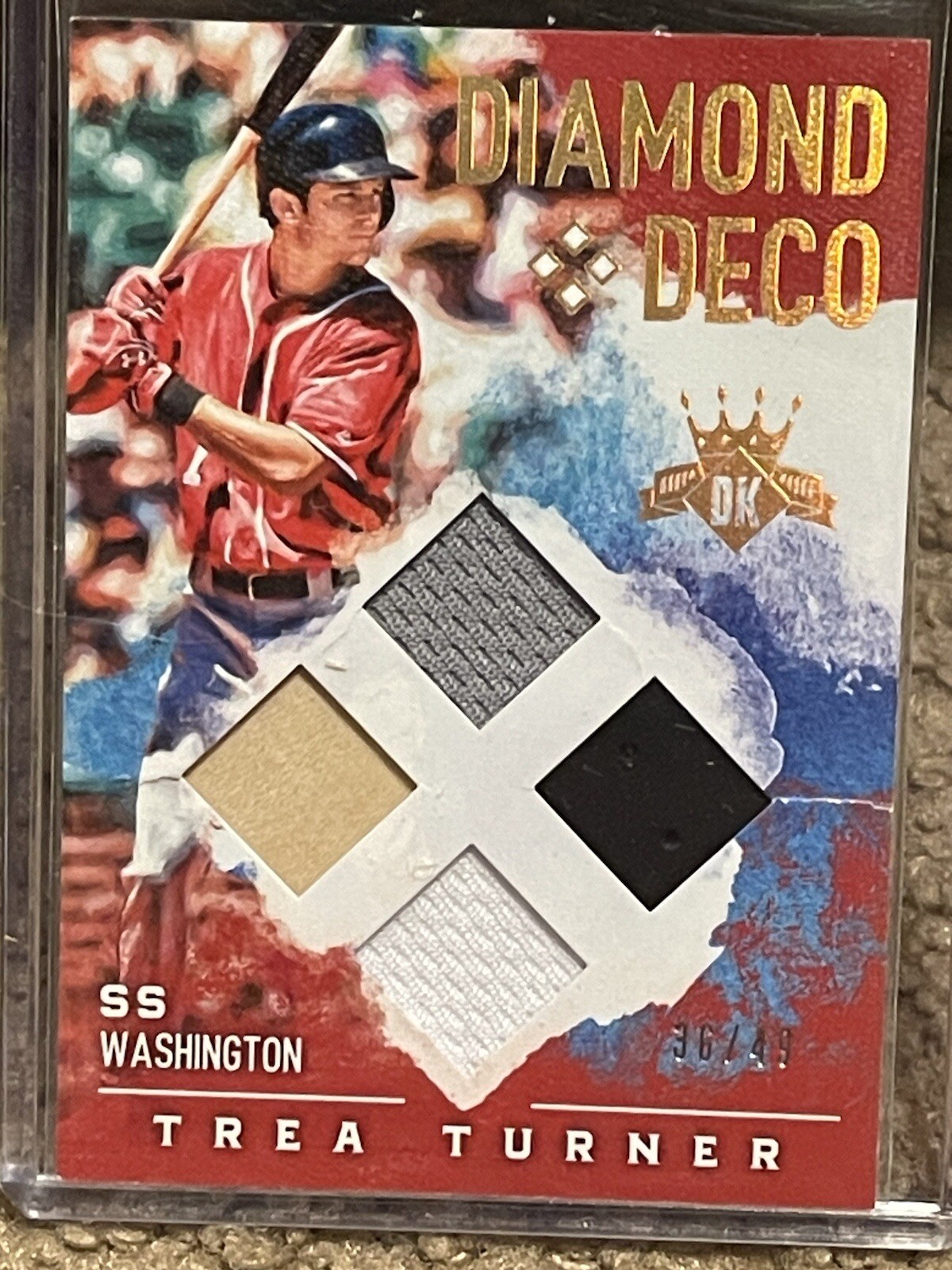 Trea Turner 2017 Panini Diamond Kings Deco Holo Gold 36/49 3 Color ...