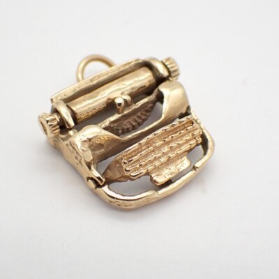 Typewriter Charm Pendant 14K Yellow Gold | eBay