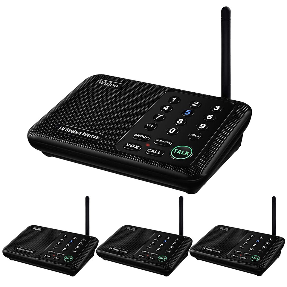 Wuloo 1 Mile Long Range FM Wireless Intercom Home Room Communication ...