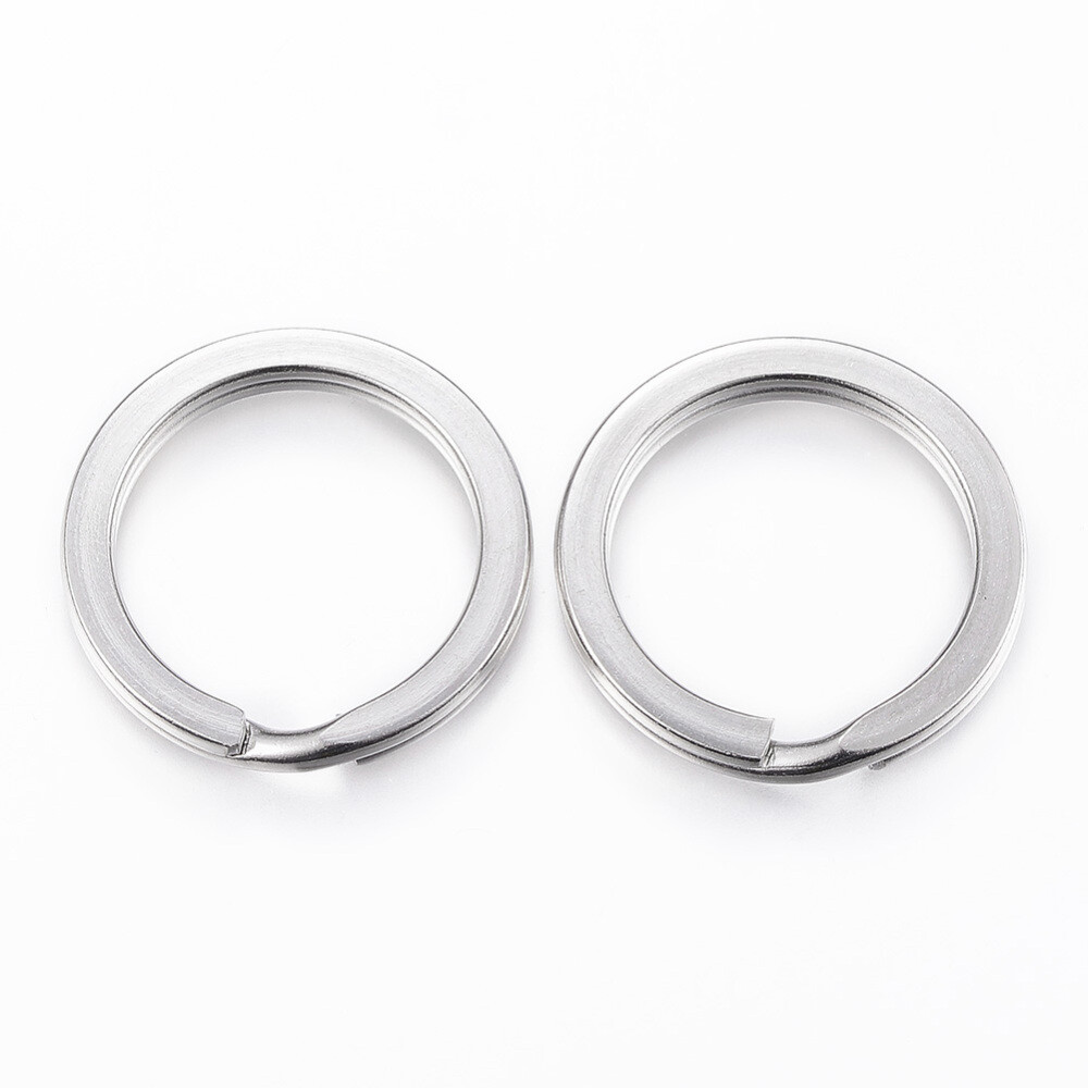 Stainless Steel Split Rings Flat Key Rings Double Loop 15mm - 38mm ...