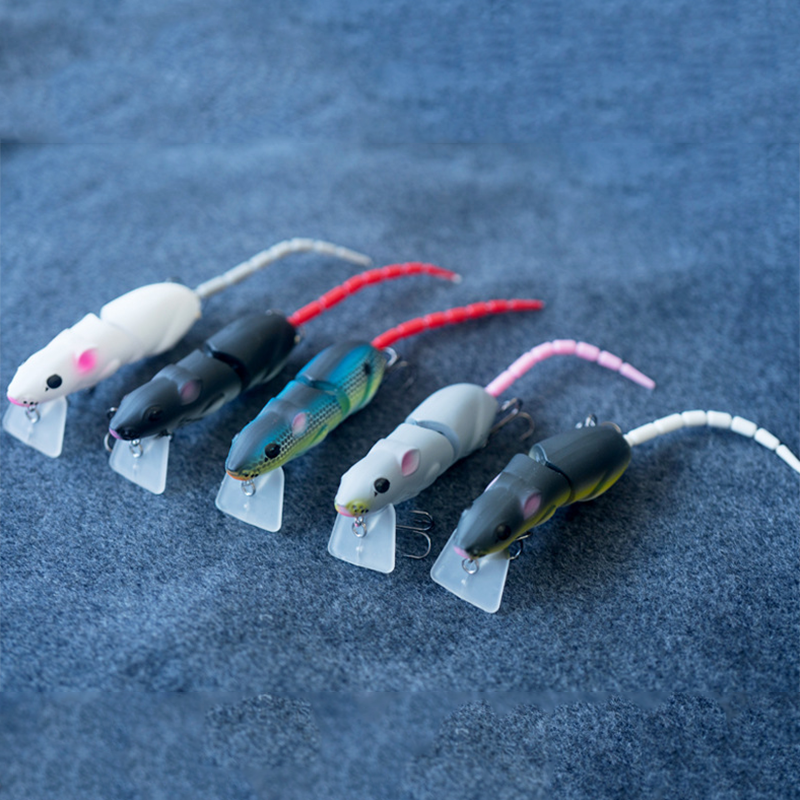 Multi Jointed Topwater Rat Mouse Fishing Lure Bass Lunker Lure Pike ...