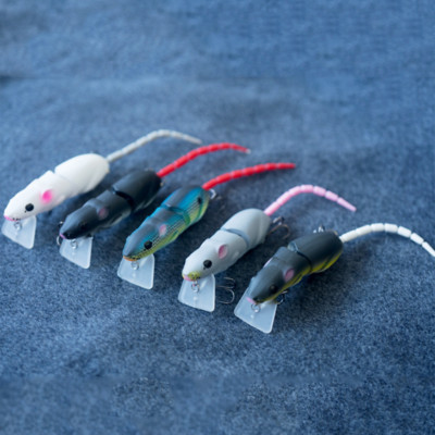Multi Jointed Topwater Rat Mouse Fishing Lure Bass Lunker Lure Pike ...