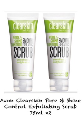 Avon Clearskin Pore & Shine Control Exfoliating Scrub 75ml X2 | eBay