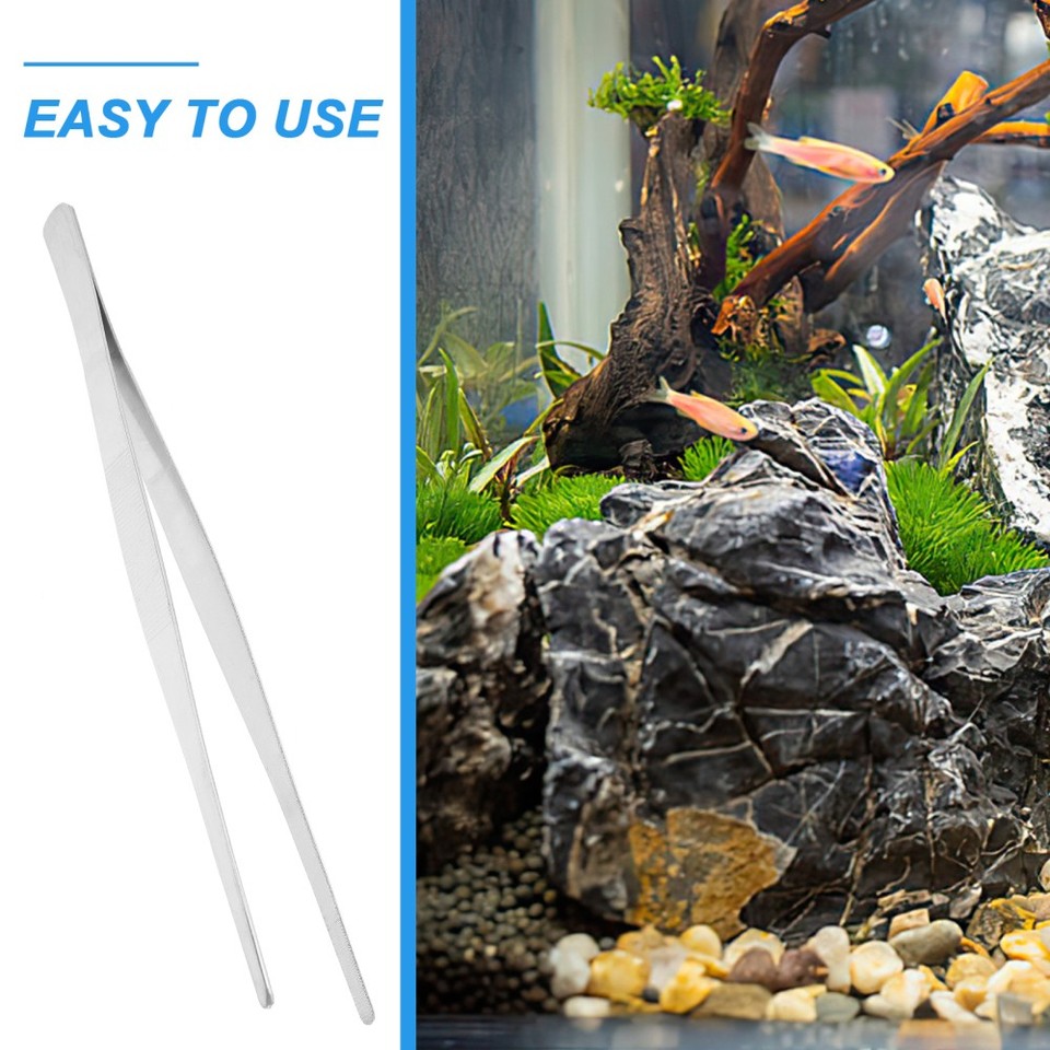 Universal 30cm Tweezers Long Straight Tweezer Stainless Steel Aquarium ...