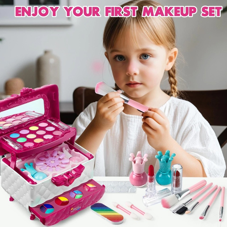 Kids Washable Makeup Toys for Girls Makeup Kit for Kids Make up Set ...