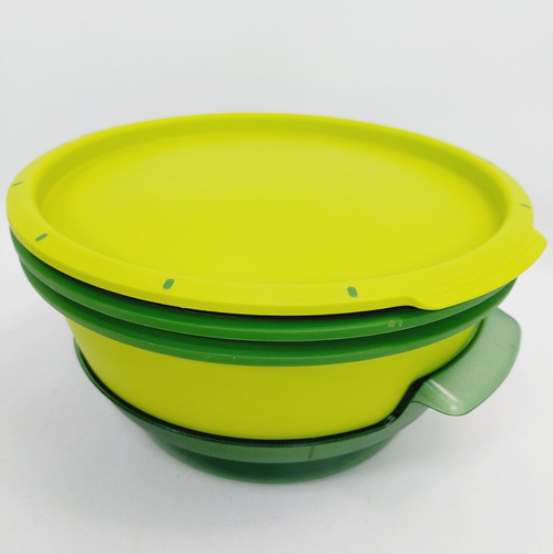 Tupperware 101 Micro Gourmet Steamer Set Green Stack Cooking Microwave ...