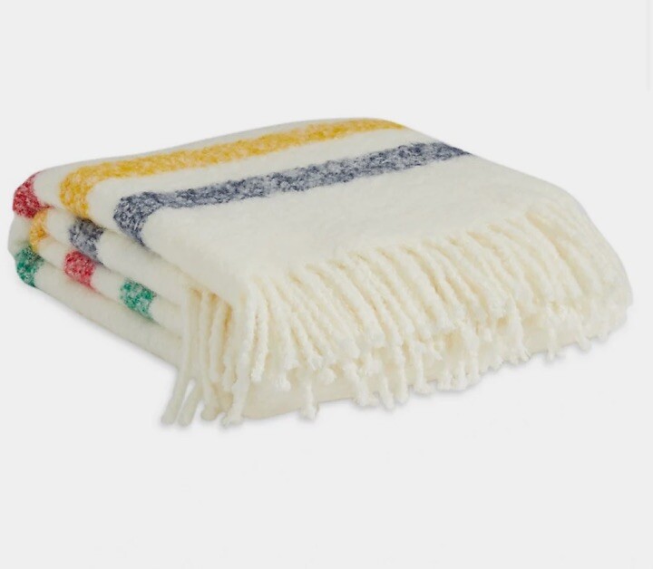 Hudsons Bay/ HBC Stripes Multistripe Fuzzy All-Season Wool Throw ...