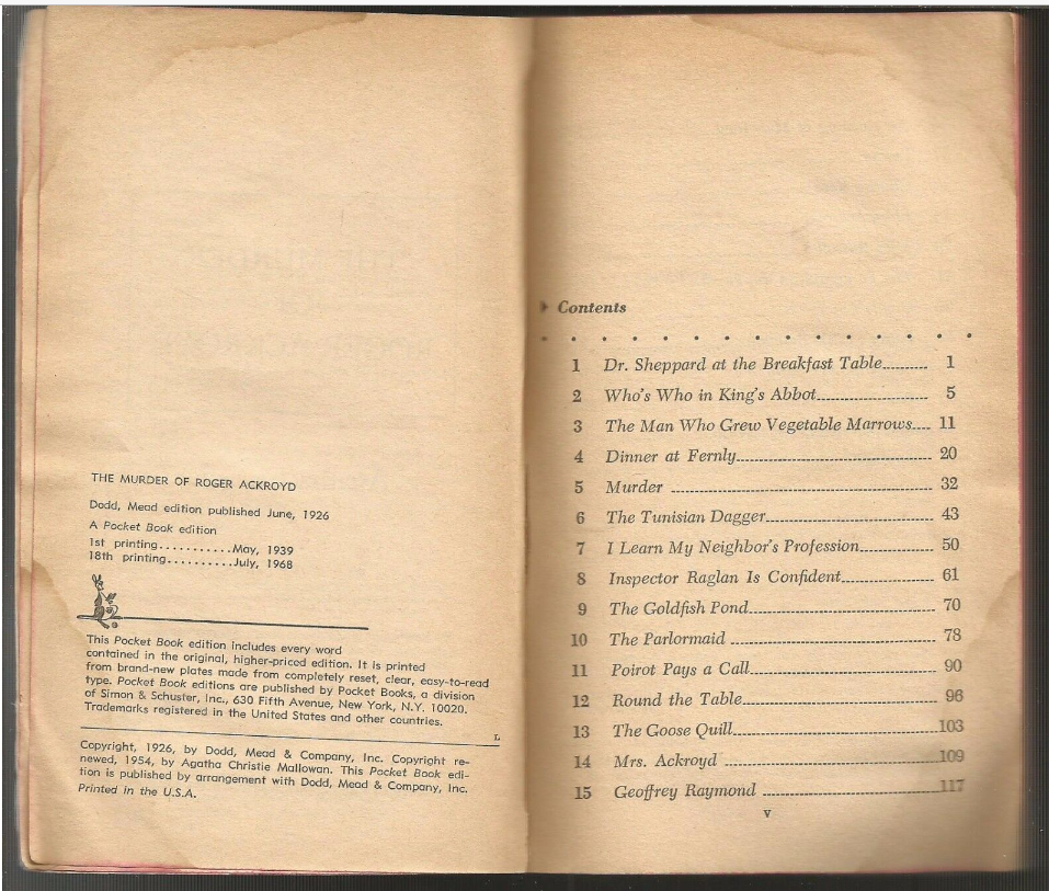 The Murder of Roger Ackroyd,Agatha Christie,Pocket Book,1954 | eBay