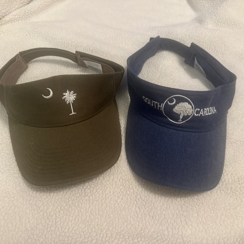 Lot of 2 South Carolina SC Visors hats palmetto with gorget | eBay