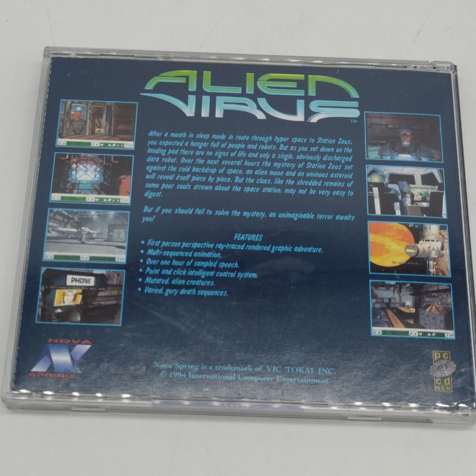 Alien Virus PC CD-ROM Windows 95 DOS Vintage Computer Game 1994 Nova ...