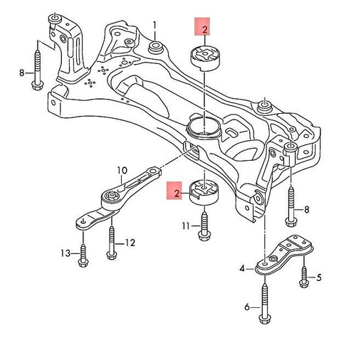 NEW AUDI Q3 F3B F3N BONDED RUBBER BUSH 5Q0199868J ORIGINAL | eBay