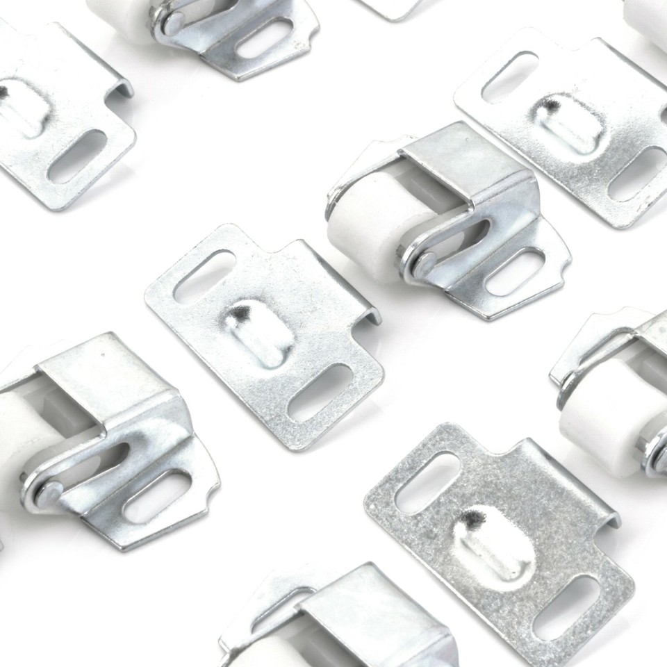 4x CABINET/CUPBOARD SINGLE ROLLER DOOR CATCH Latch Spring Loaded Fixing ...