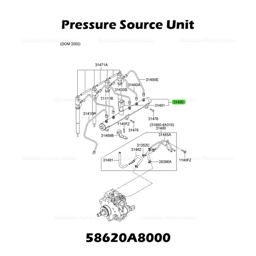 ⭐Genuine⭐ Fuel Rail 314004A010 for Hyundai Starex Porter II Libero Kia ...