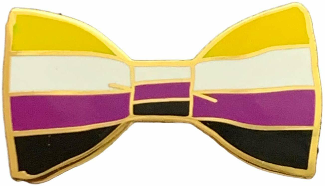 Smartbadge® Non - Binary Bow Tie Enamel Lapel Pin Badge in Personalised ...