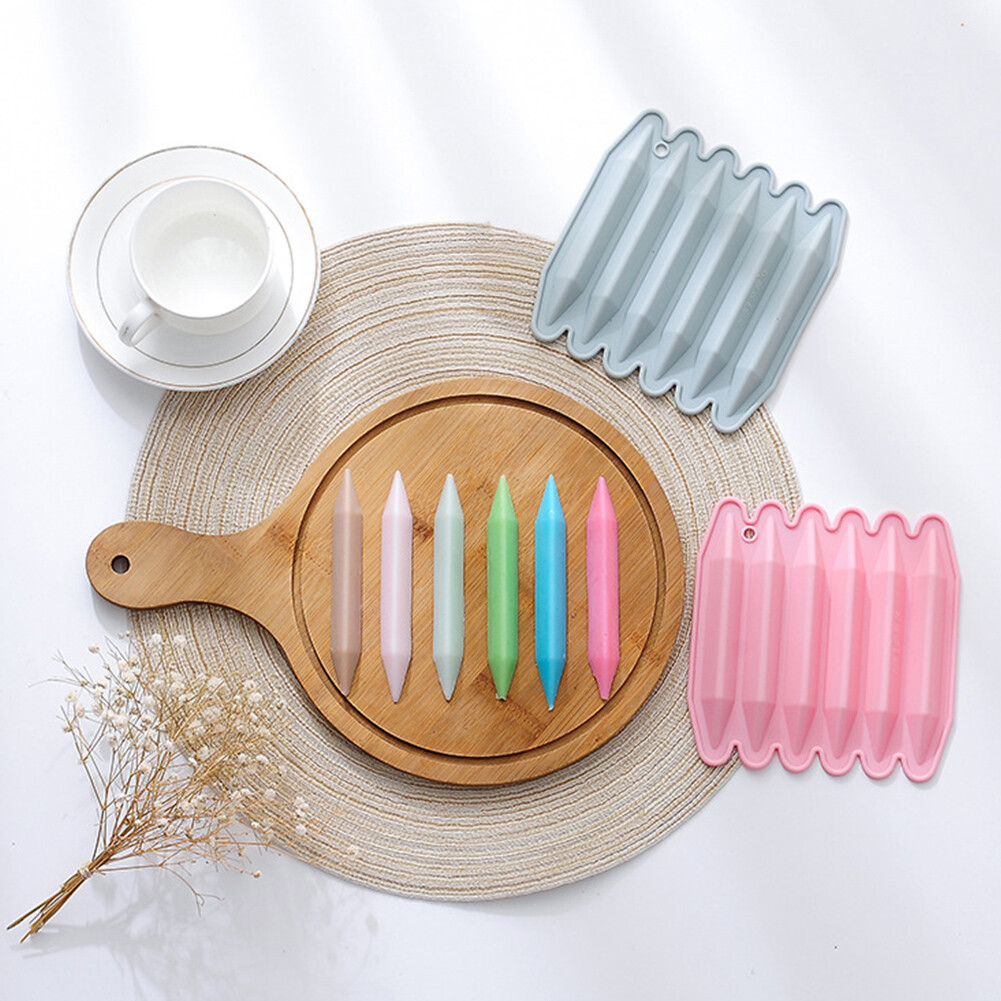 2pcs Crayon Mold Double Tipped 6 Cavity Reusable Easy Release Soft ...